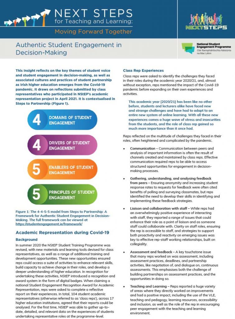 Next Steps - National Forum for the Enhancement of Teaching and ...
