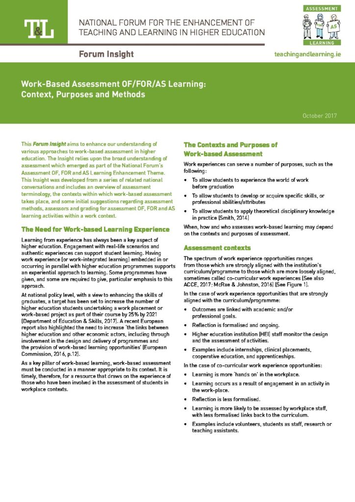Insights - National Forum for the Enhancement of Teaching and Learning ...