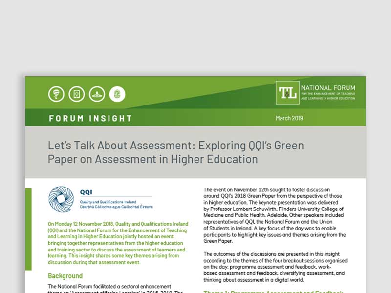 New Assessment Insight Summarises Green Paper Discussion - National ...